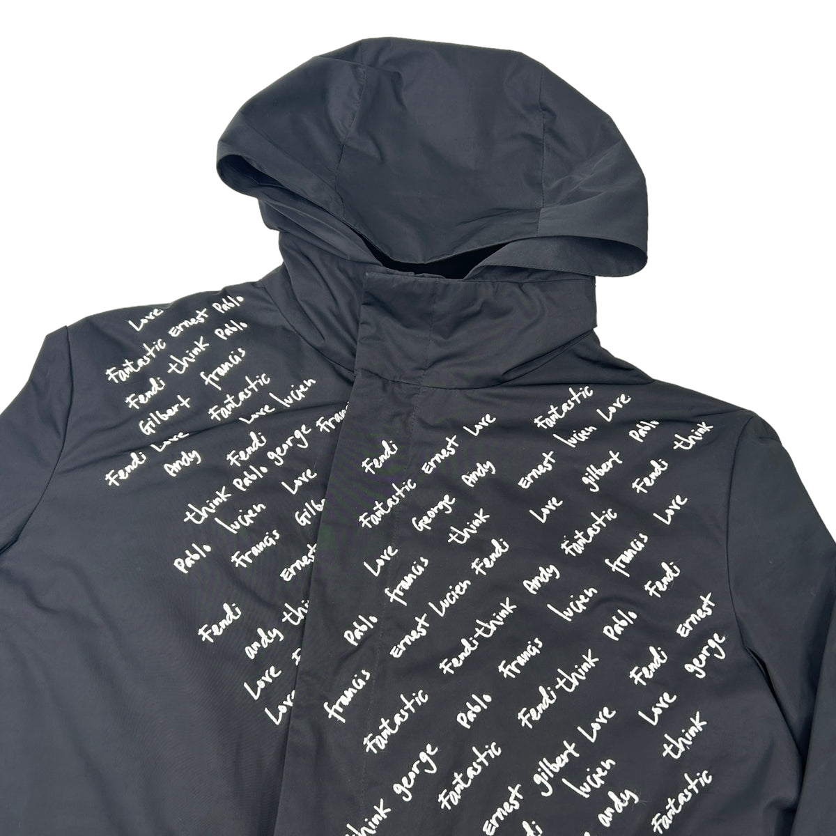 FENDI SCRIPT LOGO BLACK WINDBREAKER JACKET – Top Floor Gallery