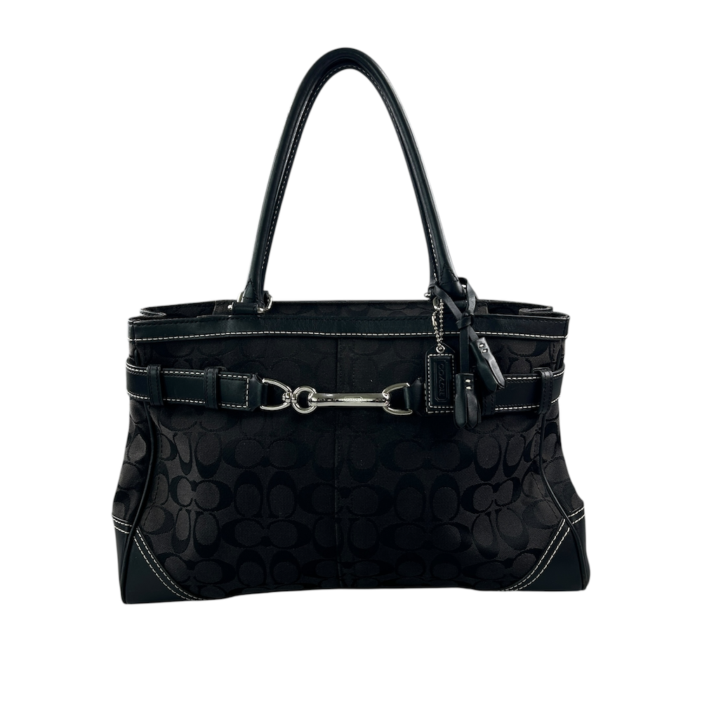 COACH BLACK MONOGRAM CANVAS TOTE BAG – Top Floor Gallery